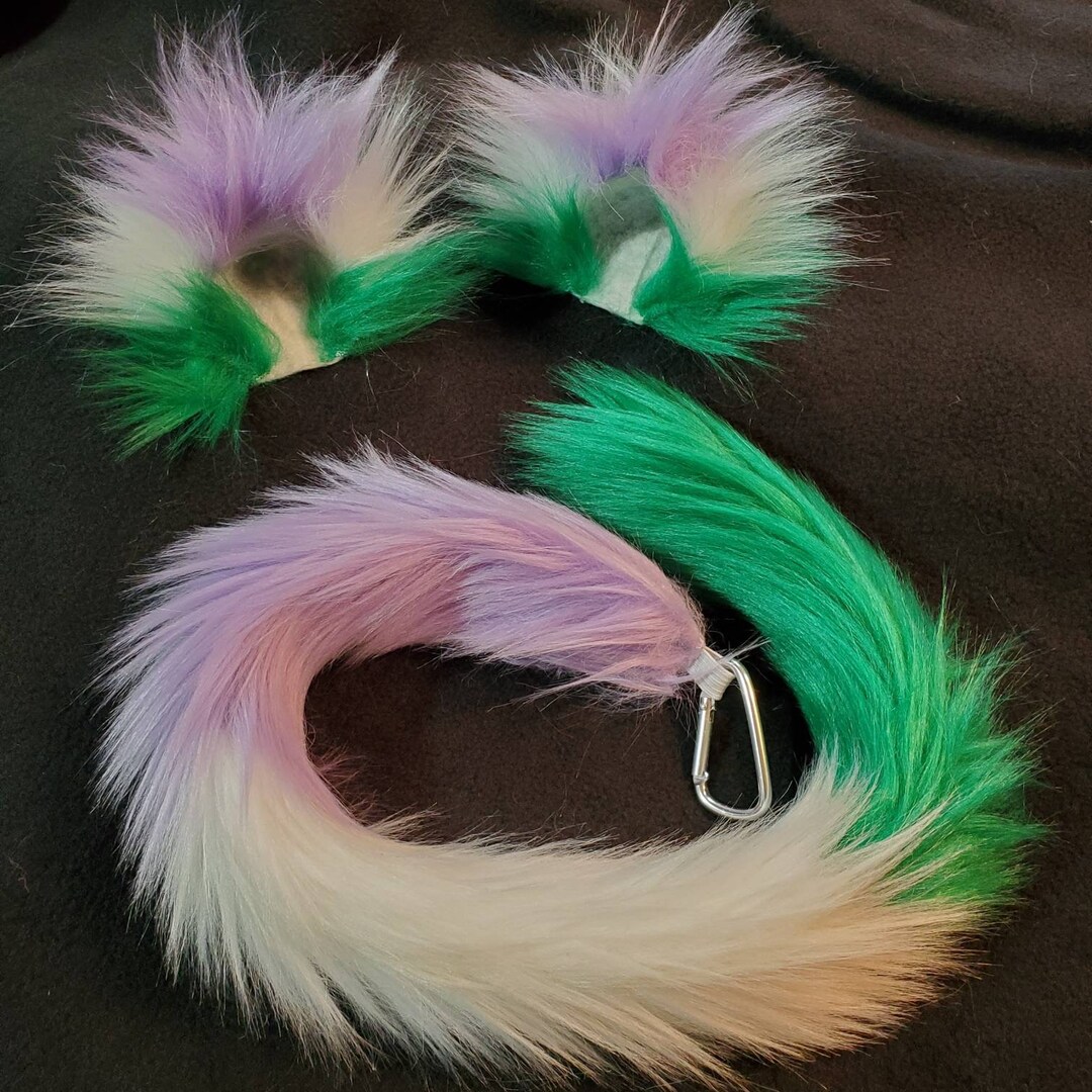 Genderqueer Pride Kitty Cat Ears and Tail: Kawaii Anime Cosplay - Etsy