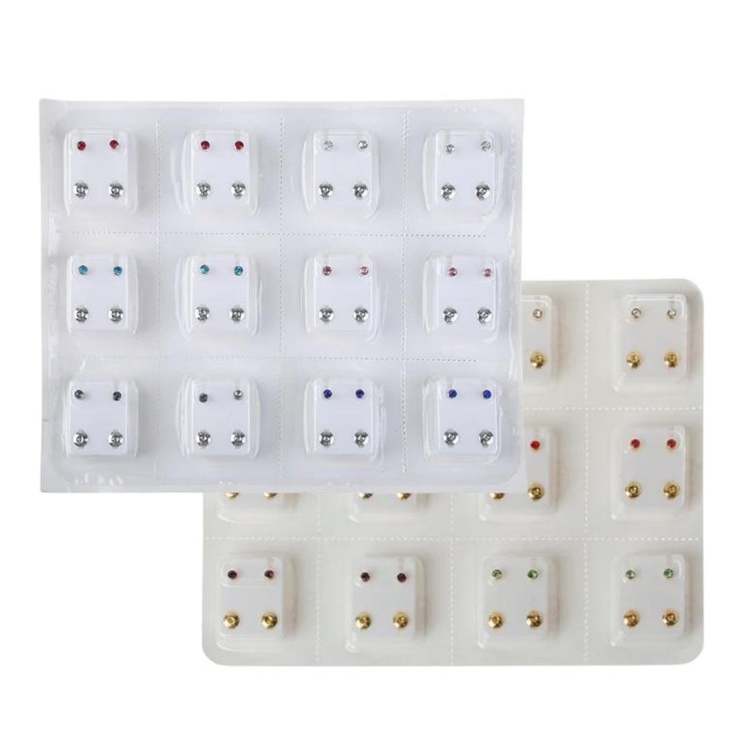 3MM Sterilized CZ Ear Piercing Studs: Surgical Steel or Titanium - Etsy