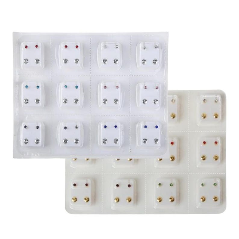 3MM Sterilized CZ Ear Piercing Studs: Surgical Steel or Titanium - Etsy