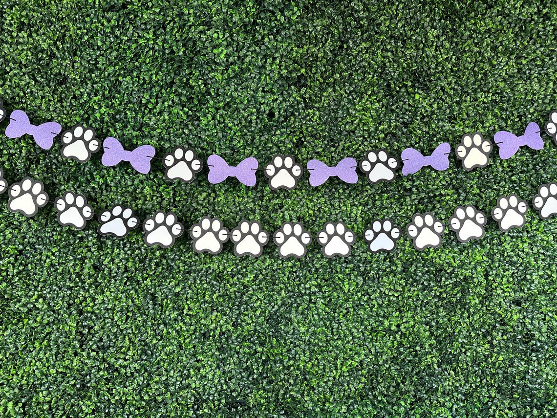 Paw Print Garland, Cat Party Decor, Customizable - Etsy