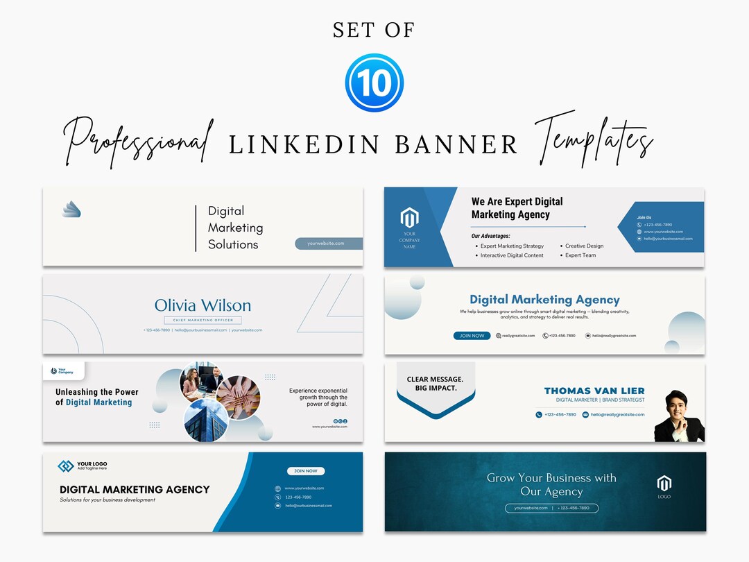 10 Marketing Linkedin Banner Templates-editable in Canva & Powerpoint ...