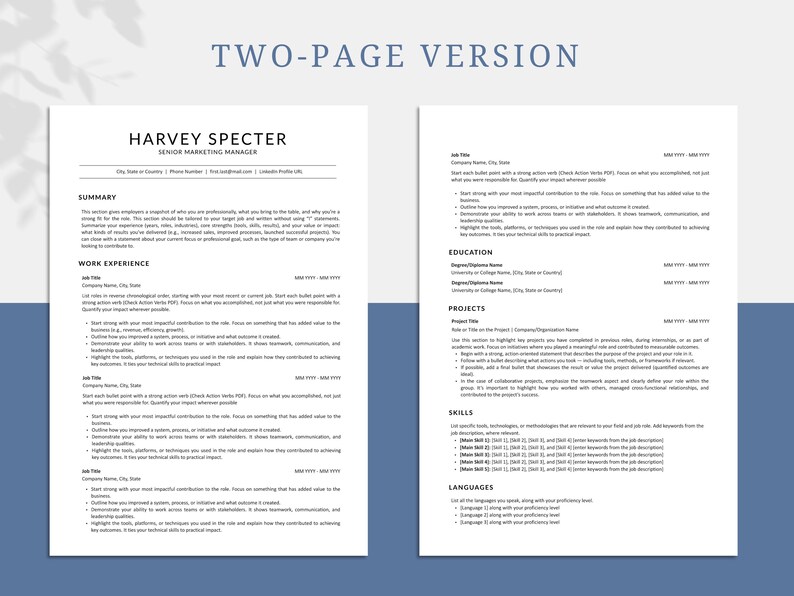Single-column Canva Resume Template 2025 | Professional, Modern ...