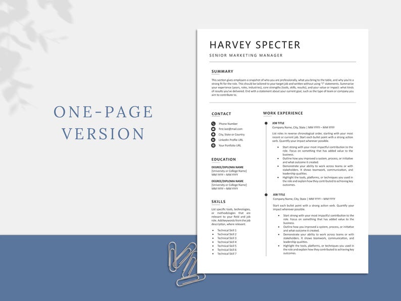 Two-column Resume Template for Microsoft Word | Professional, Modern ...