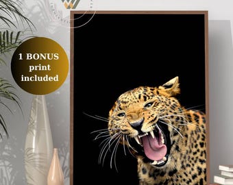 leopard roaring aesthetic