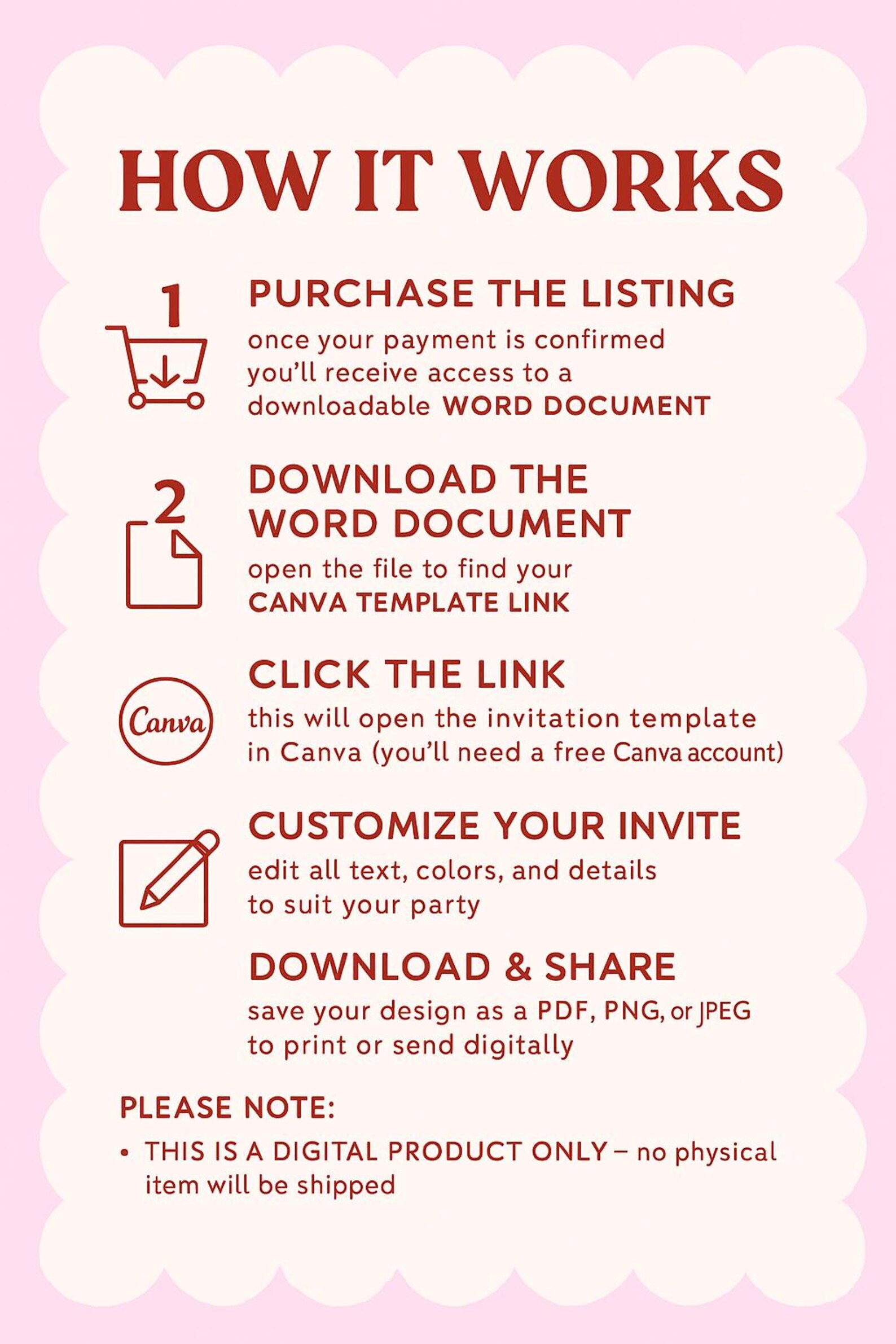 Editable Birthday Invitation Canva Template | Pink Modern Party Invite ...