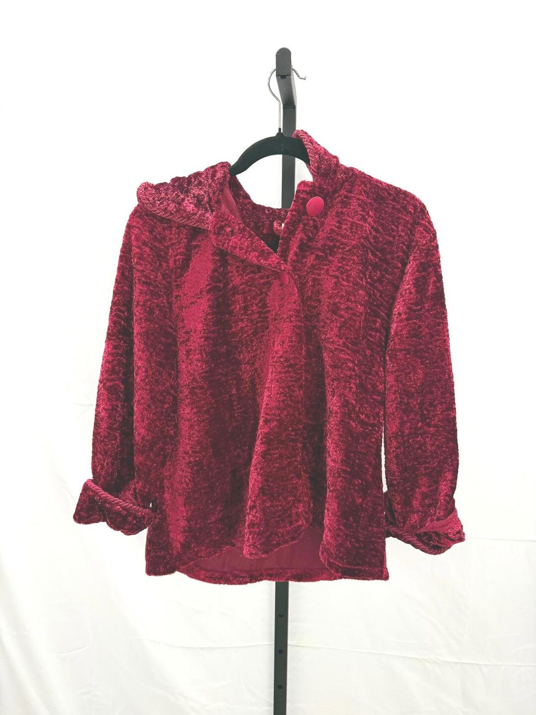Adonna Vintage Women's Red Velvet Button-up Jacket Blazer Small - Etsy