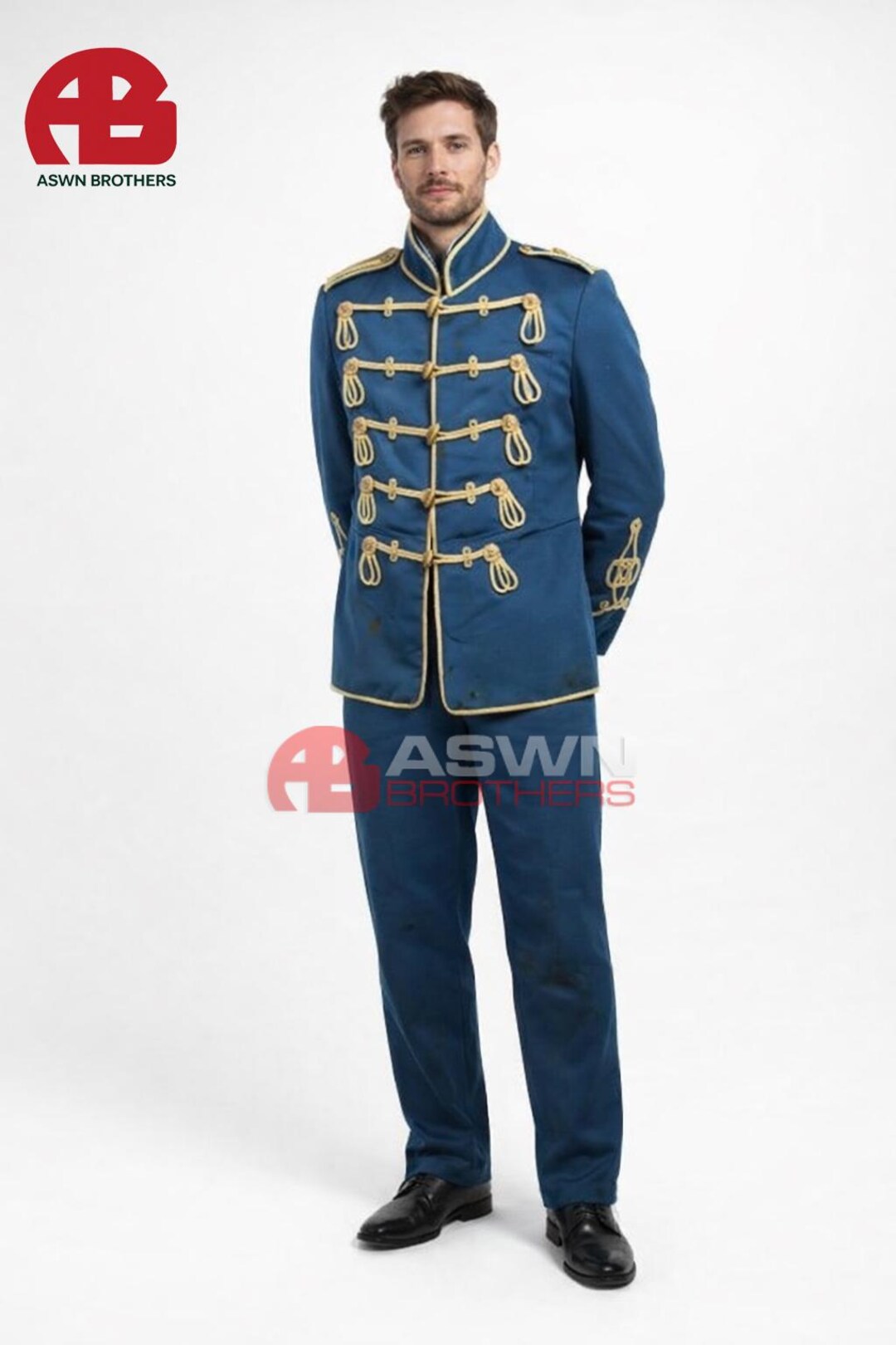 Men's Royal Blue Hussar Uniform | Gold Braid Parade Jacket & Trousers ...