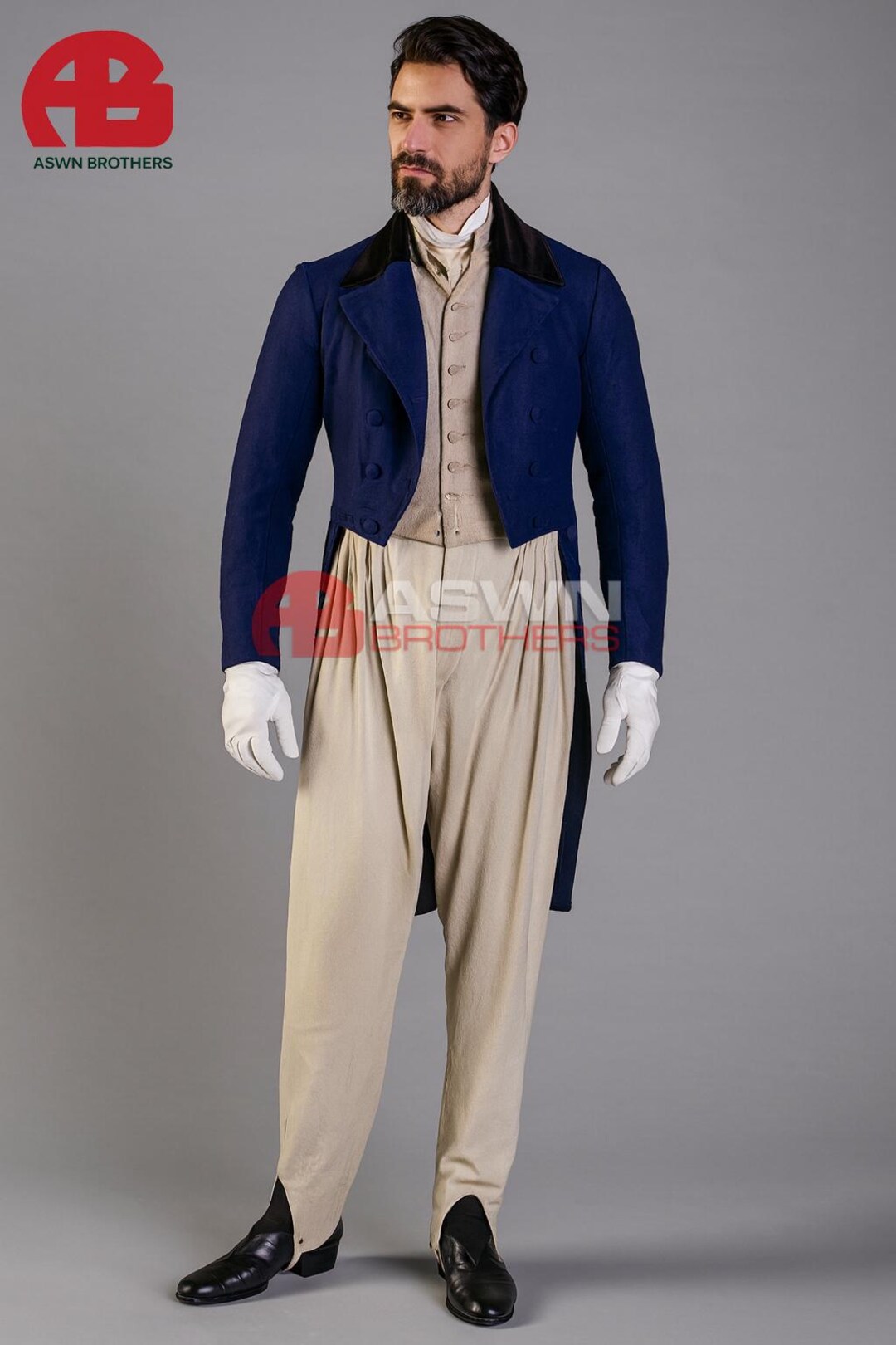 New Men's Blue Wool Regency Tail Coat 1840 & 1850 With Vest, Pant by ...