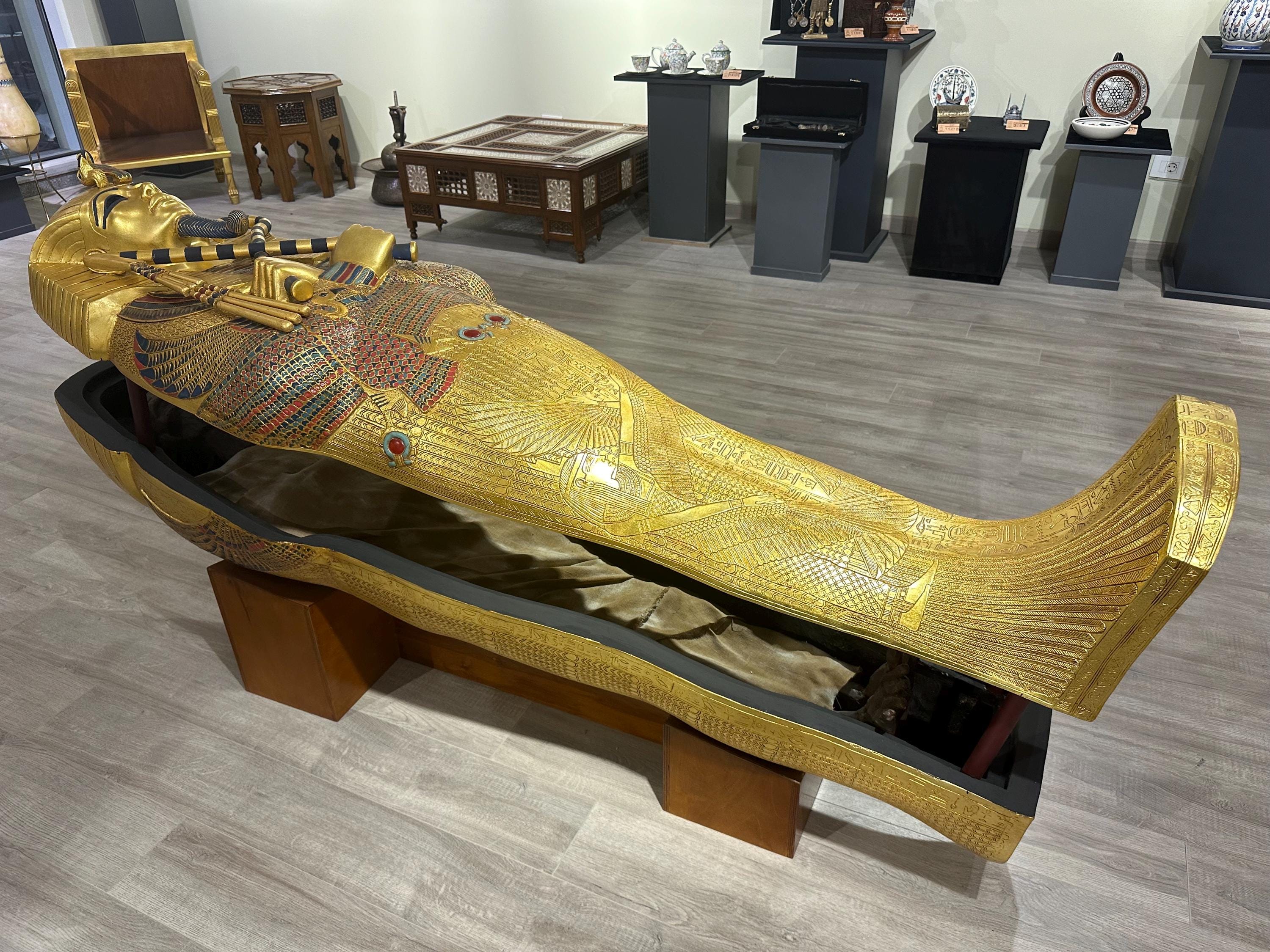 King Tutankhamun Innermost Sarcophagus - Museum Size 1:1 Replica -mummy ...