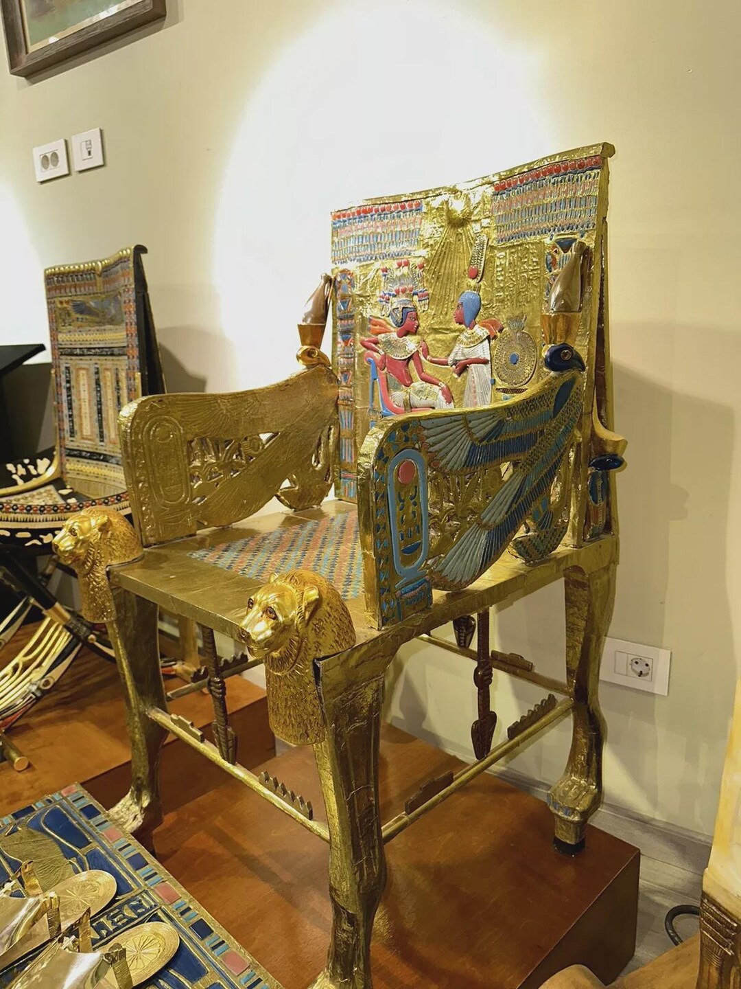 King Tut Throne Chair 24K –life Sized- Authentic Replica From the ...