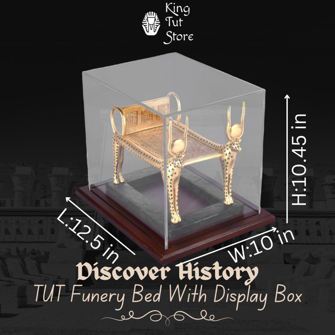 Funerary Bed of Tutankhamun - in Glass Display Box - Ancient Egyptian ...