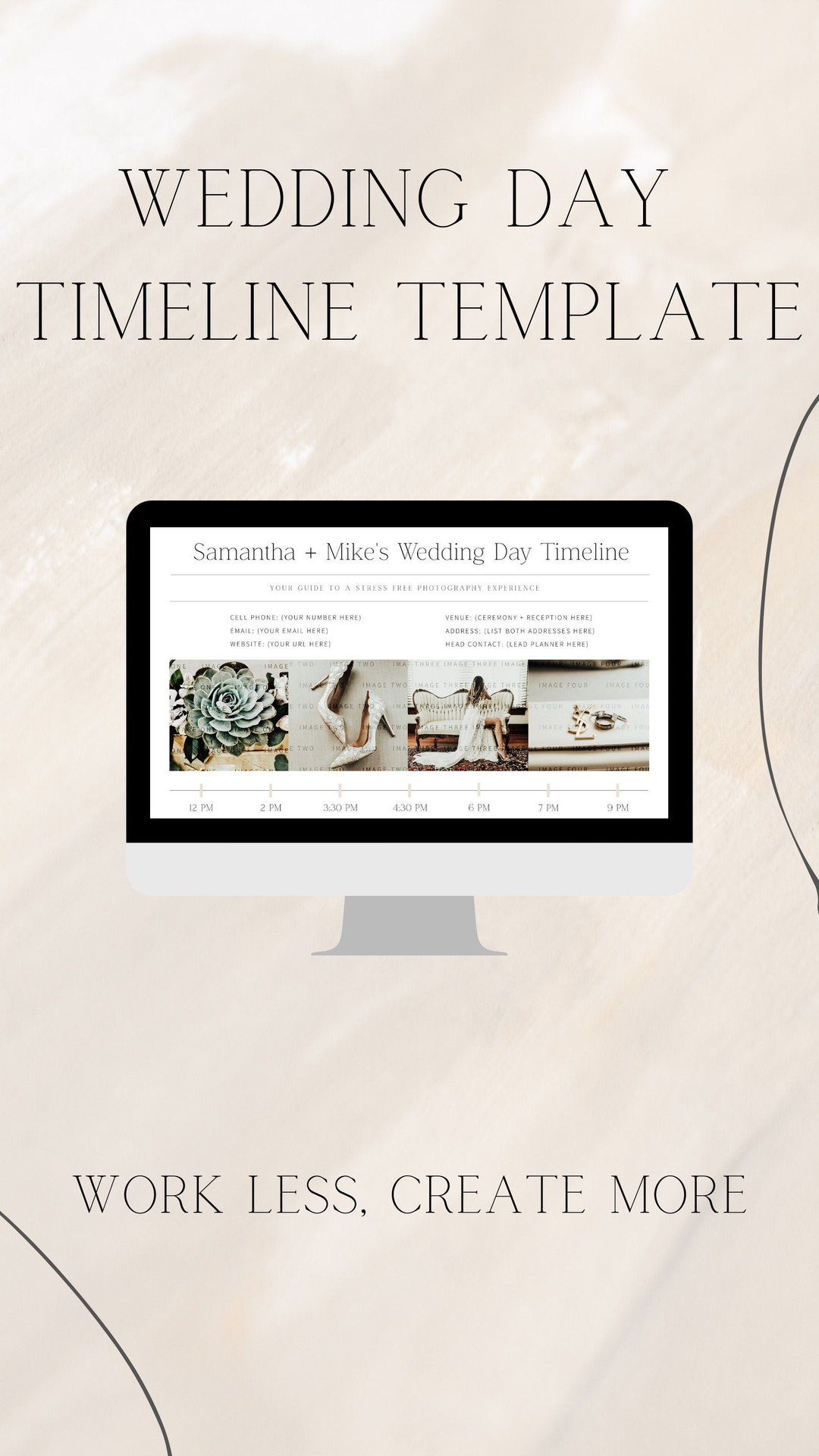Wedding Timeline Template for Photographers, Customizable Photoshop ...