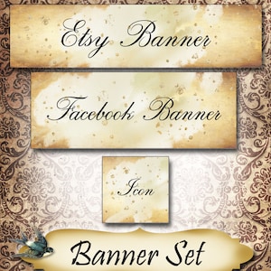 Custom SHOP BANNER Set•facebook Cover•glitz - Etsy
