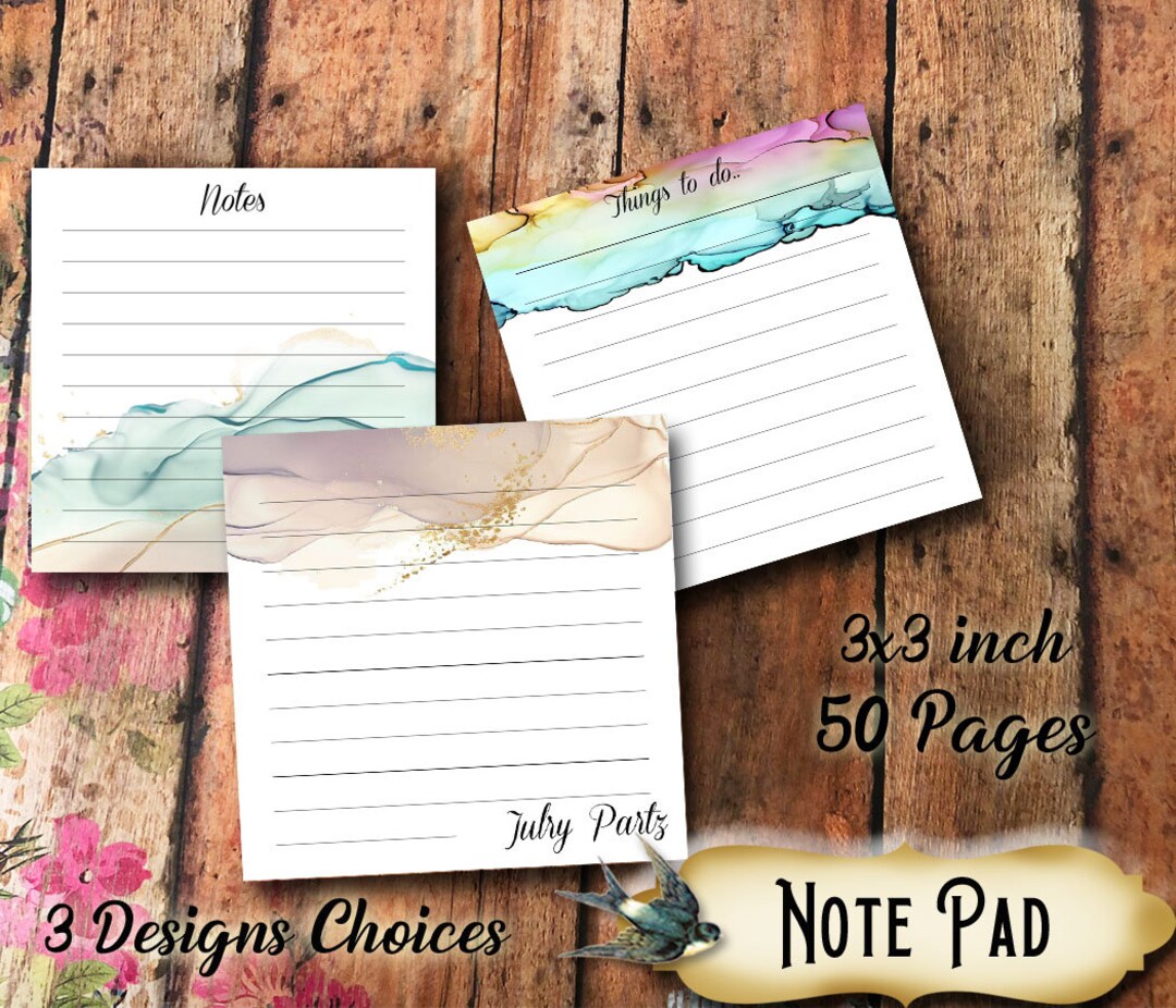 Handmade 3x3 NOTE PADS • Custom Note Pad • Art Note Pad • Girly Note ...