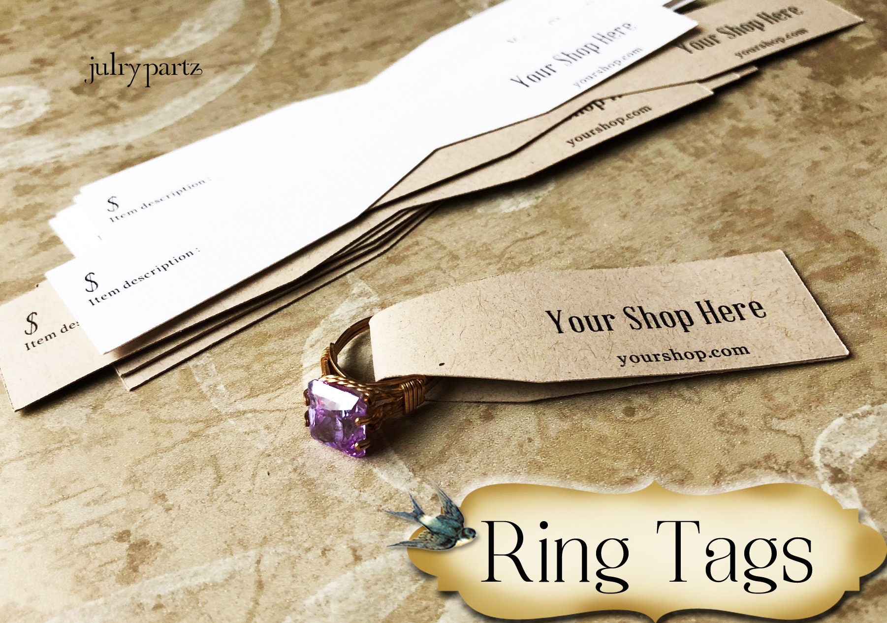 32 •1 X 6" RING TAGS •key Chain Hang Tags •ring Cards •ring Display ...