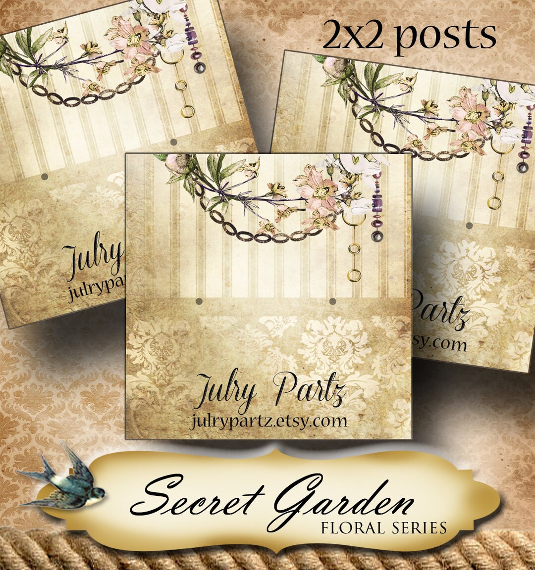 SECRET GARDEN Series 2•custom Tags•labels•earring Display•clothing Tags ...