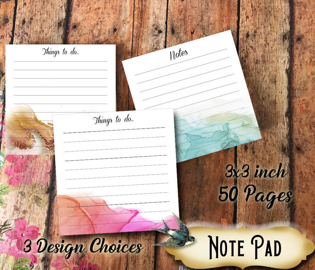 Handmade 3x3 NOTE PADS • Custom Note Pad • Art Note Pad • Girly Note ...