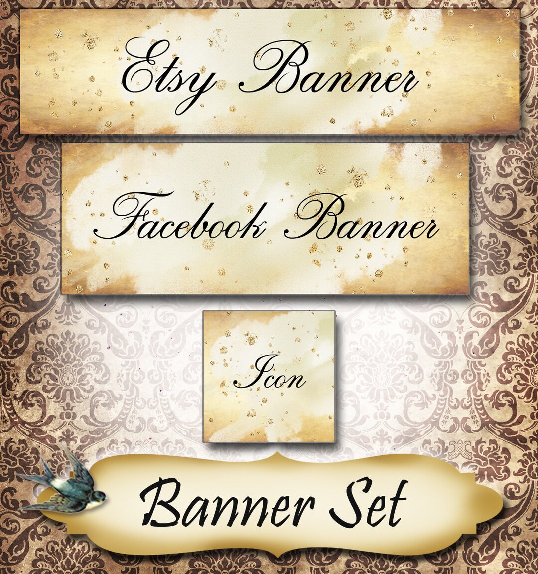 Custom SHOP BANNER Set•facebook Cover•glitz - Etsy