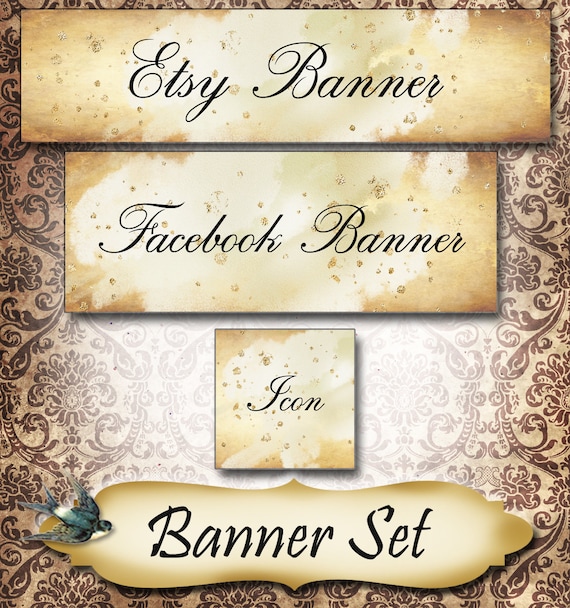 Custom SHOP BANNER SetFacebook CoverGlitz | Etsy