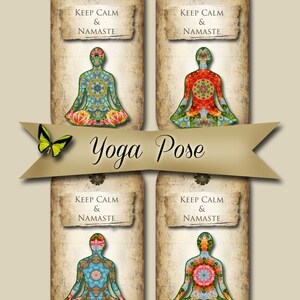 Keep Calm NAMASTE YOGA Tags, Thank You Tags, Hang Tags, Flower Tags ...