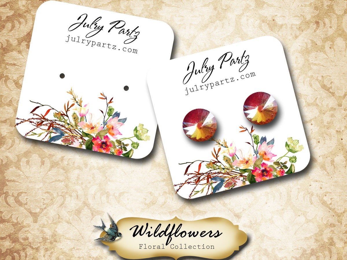 WILDFLOWERS •custom Tags •labels • Earring Display • Clothing Tags ...