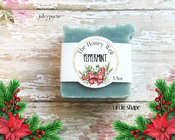 36 PEPPERMINT Labels Soap Packaging Bar Soap Label - Etsy