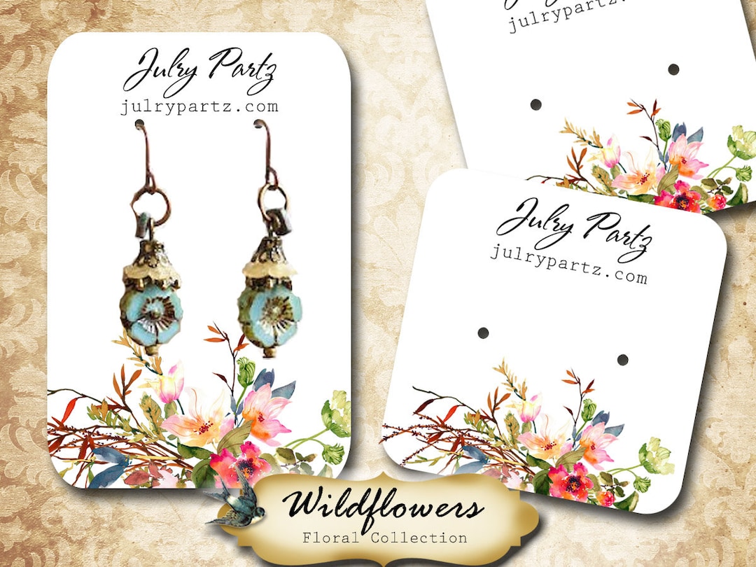 WILDFLOWERS •custom Tags •labels • Earring Display • Clothing Tags ...
