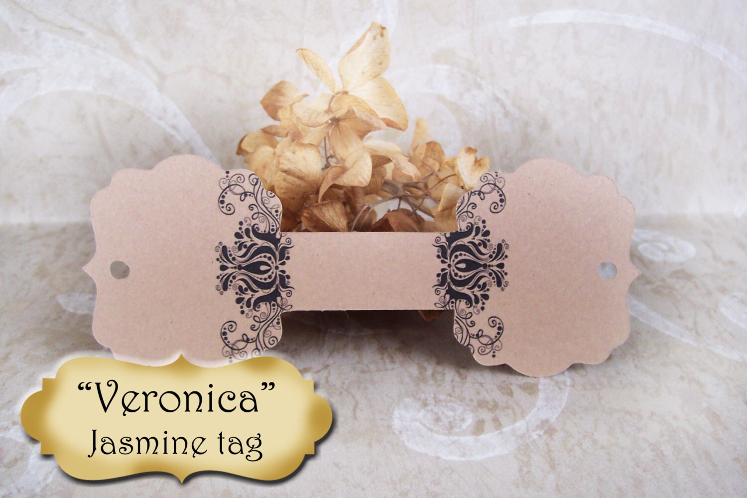 60 •veronica Design•jasmine• Hang Tags• 2x5 Inch• NECKLACE HOLDERS ...
