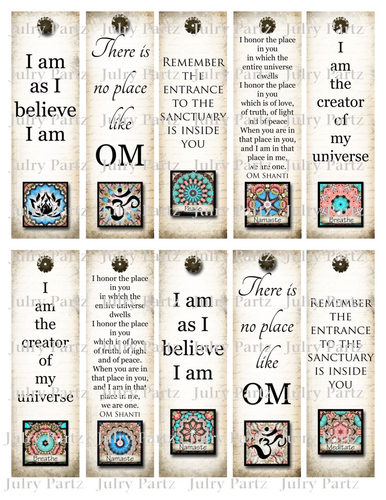 OM BOOKMARKS in Coral Zen Yoga Bookmark Rectangle Image - Etsy