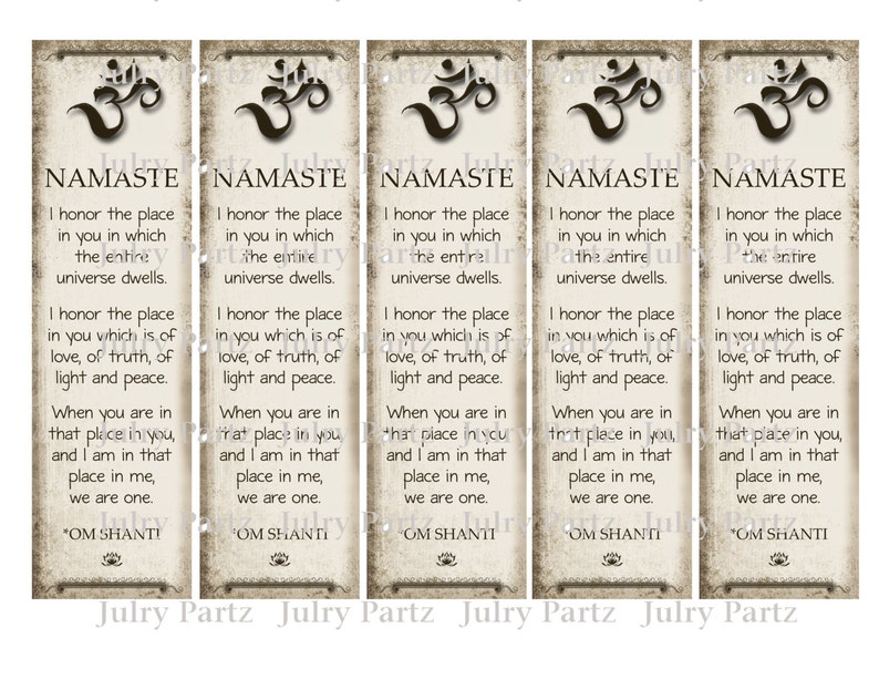 NAMASTE BOOKMARKOM Bookmarkprintable Digital - Etsy