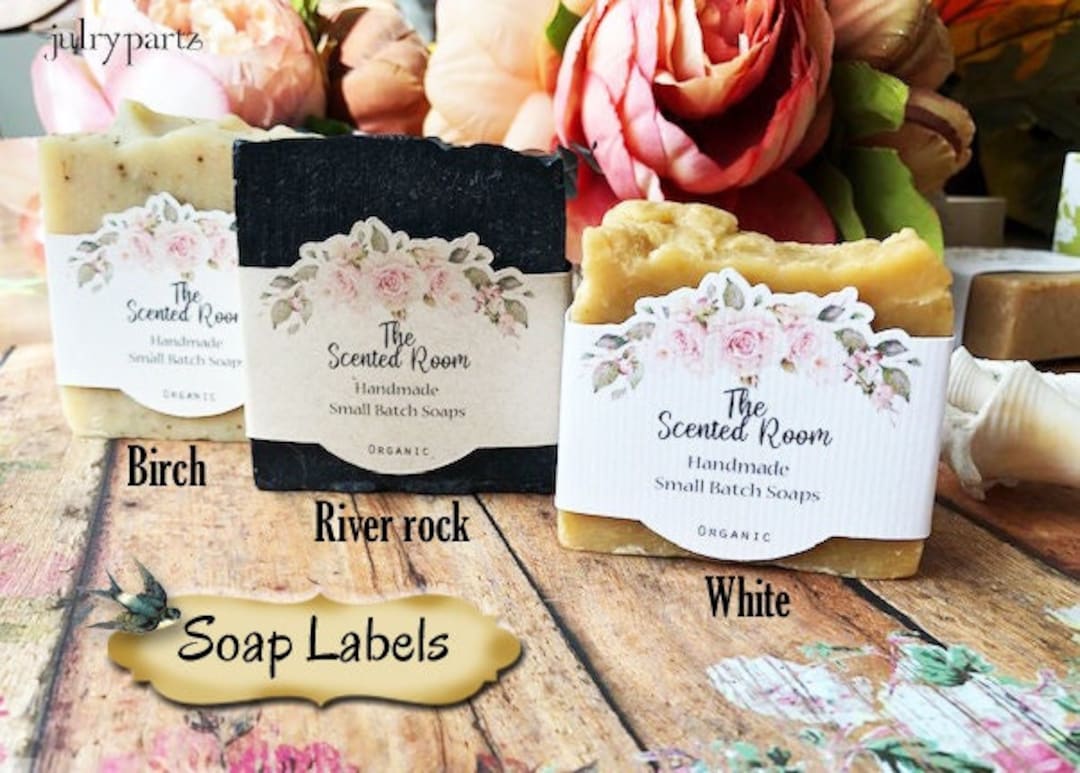 36• PINK ROSES Labels • Soap Packaging • Bar Soap Label • Custom ...