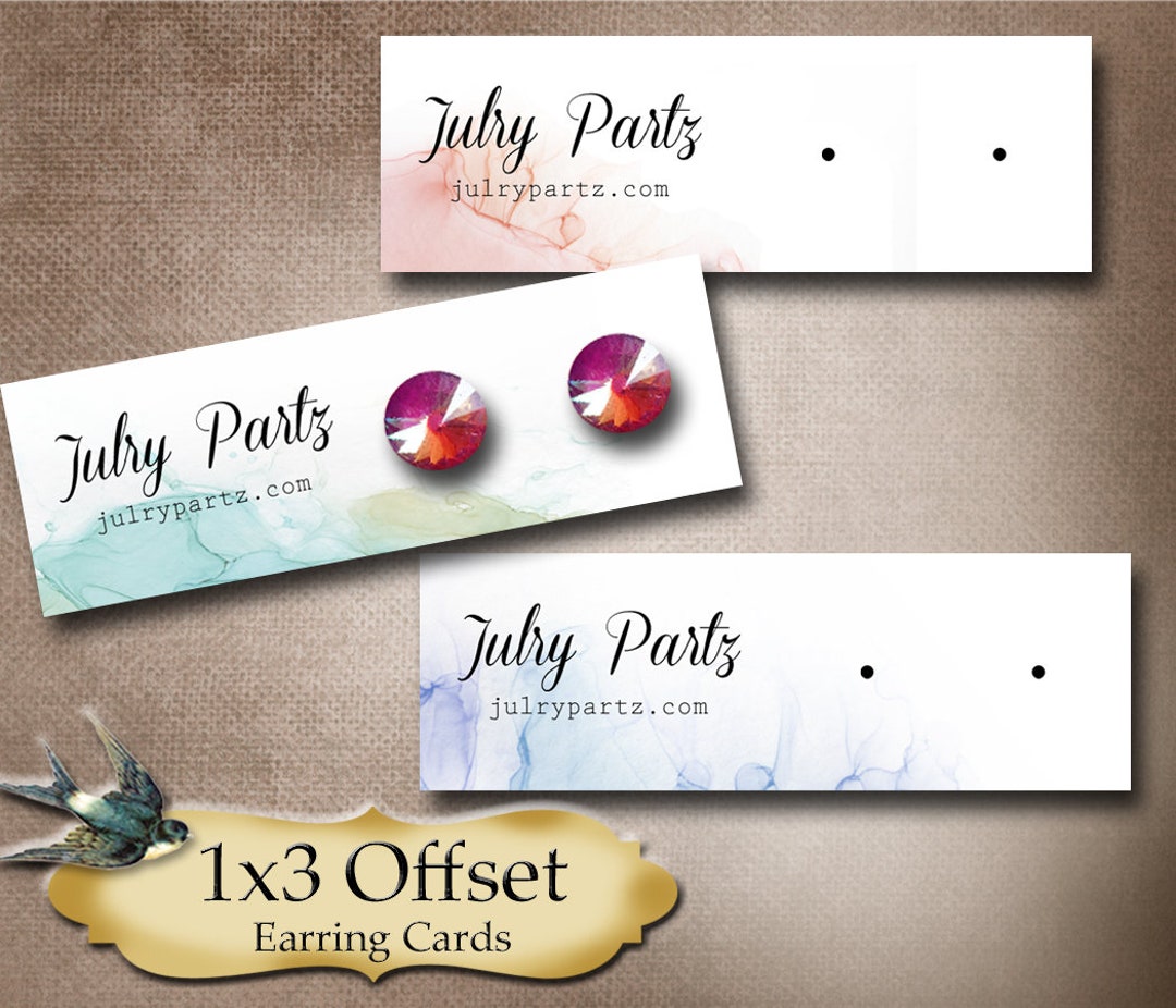 18 • Gemstone Colors • OFFSET Cards •1x3 Inch• Earring Cards • Jewelry ...