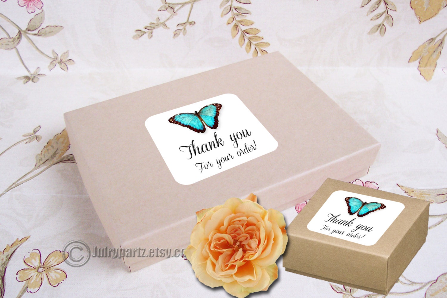 30TEAL BUTTERFLY STICKERSRectangle LabelsPackage | Etsy