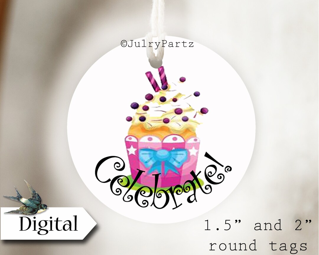 DIY Celebrate Cupcake•thank You Tags•printable Tags•digital Tags•favor ...