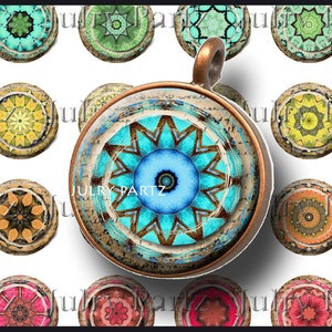 Ancient Chakras 1x1 Circle,printable Digital Image,digital Collage ...