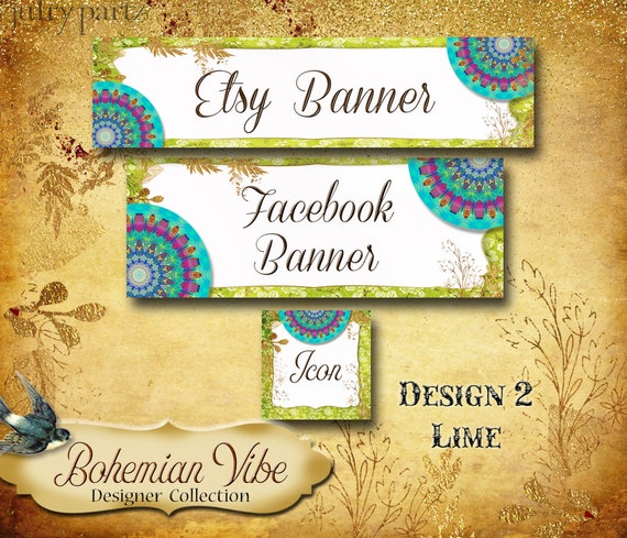 Custom SHOP BANNER Setfacebook Coverboho Vibe Design 2 - Etsy