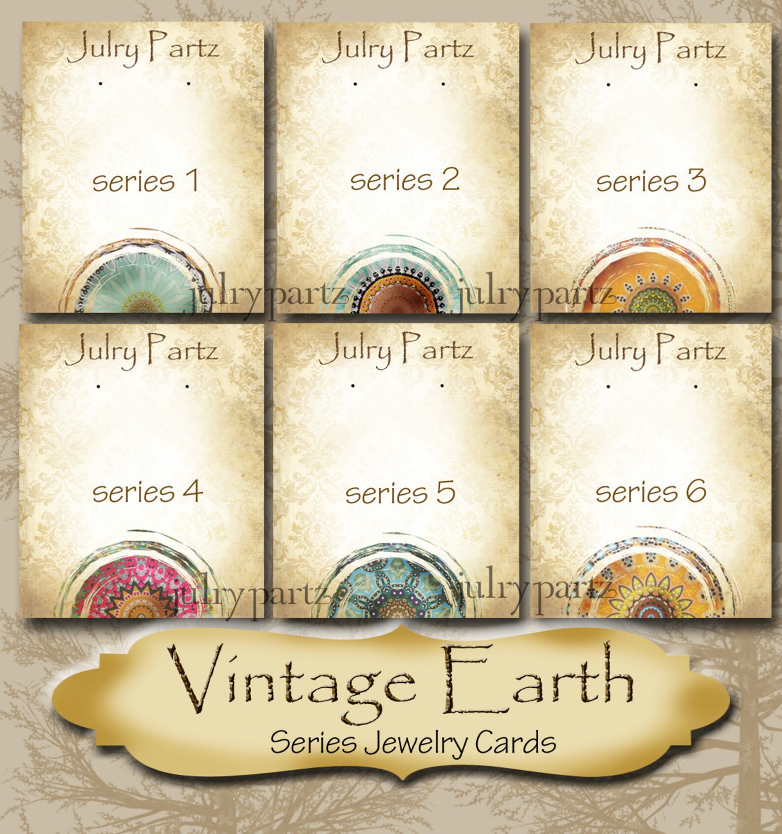 VINTAGE EARTH Series 1•custom Tags•labels•earring Display•clothing Tags ...