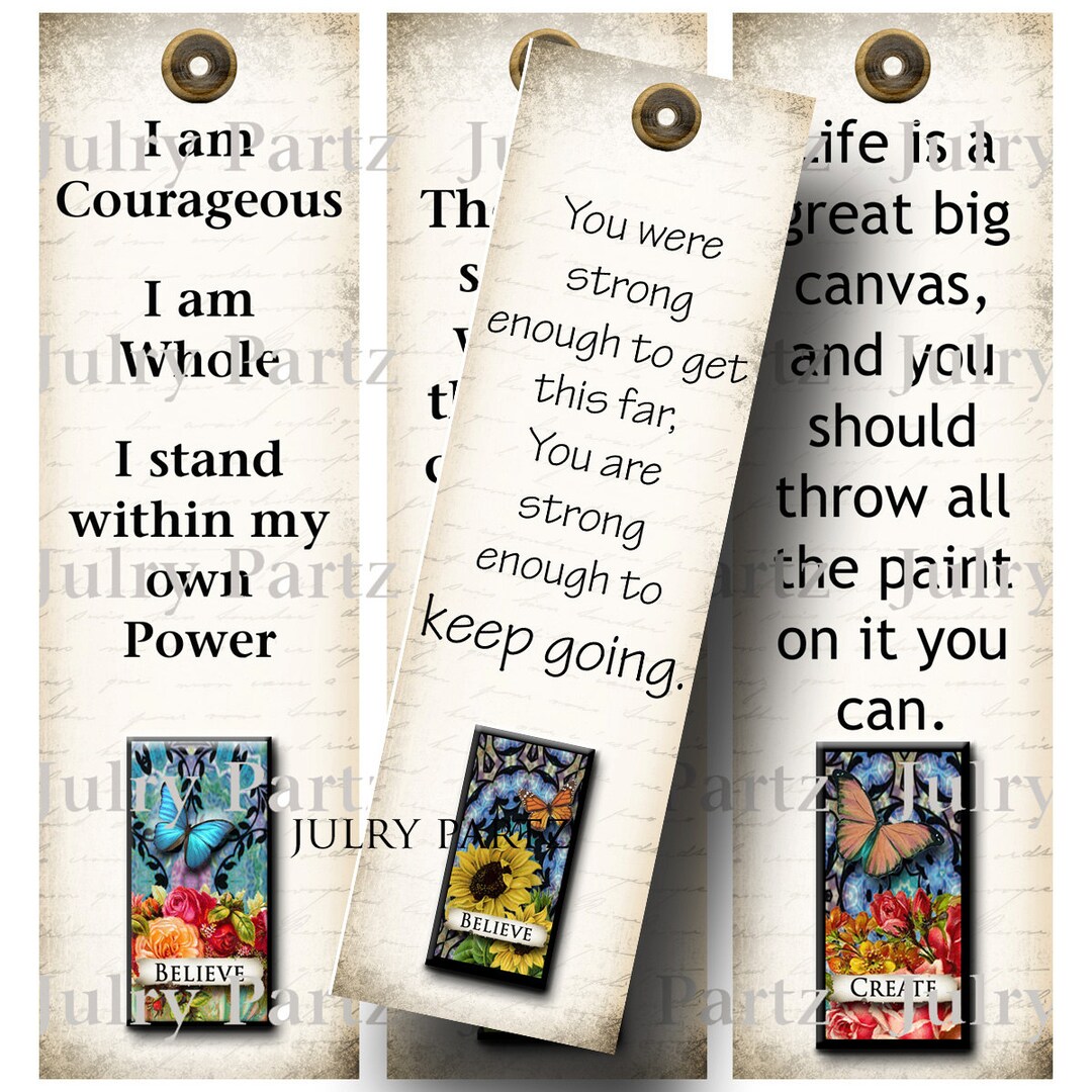 Affirmation BOOKMARKS, Yoga Bookmark, Rectangle Image ,printable ...