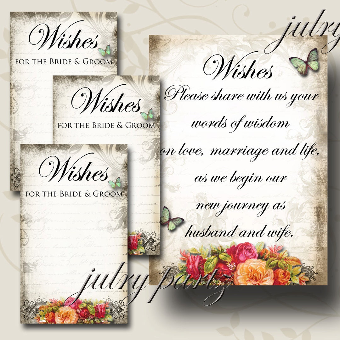 SET of Wedding Wish Sign and Tags Wish Tree Cards Printable - Etsy