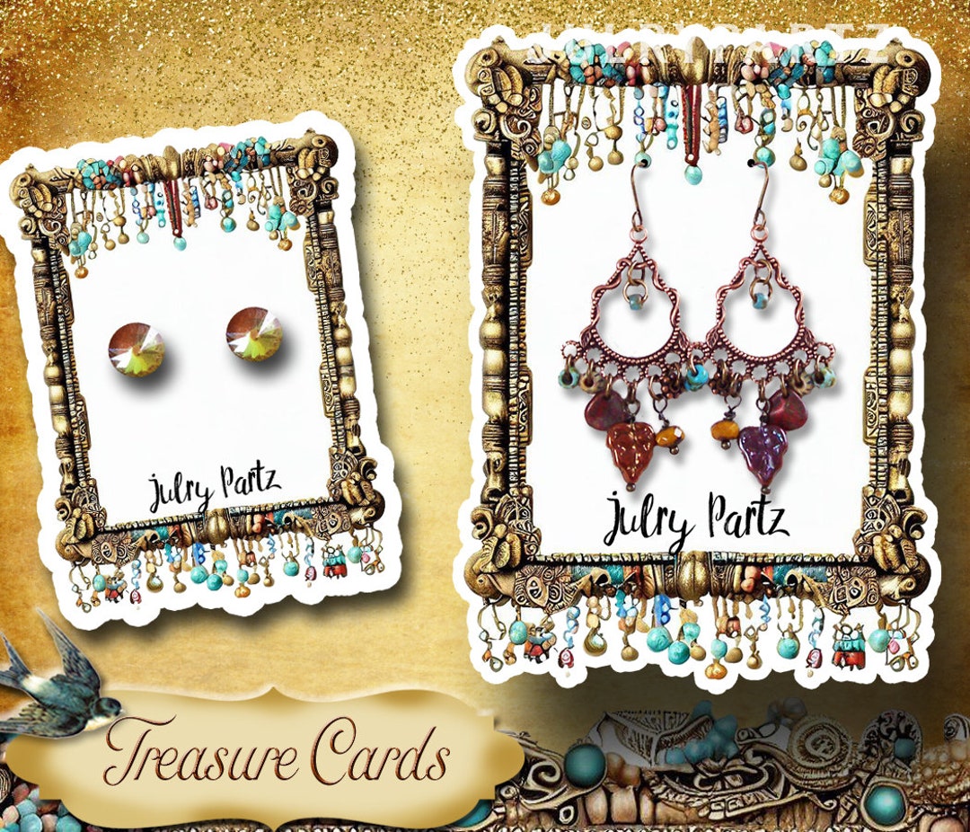 TREASURE #17 Cards • Designer Card Collection • Custom Tags • Earring ...