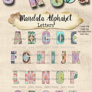 Mandala ALPHABET Letters • Clip Art Images • Printable Digital Images ...