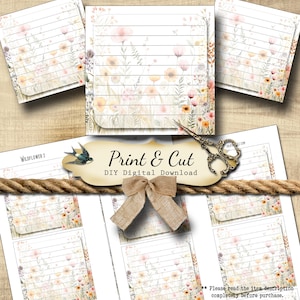 DIY • WILDFLOWER #2 • Custom Note Pad • Floral Memo Pad • Floral Note ...