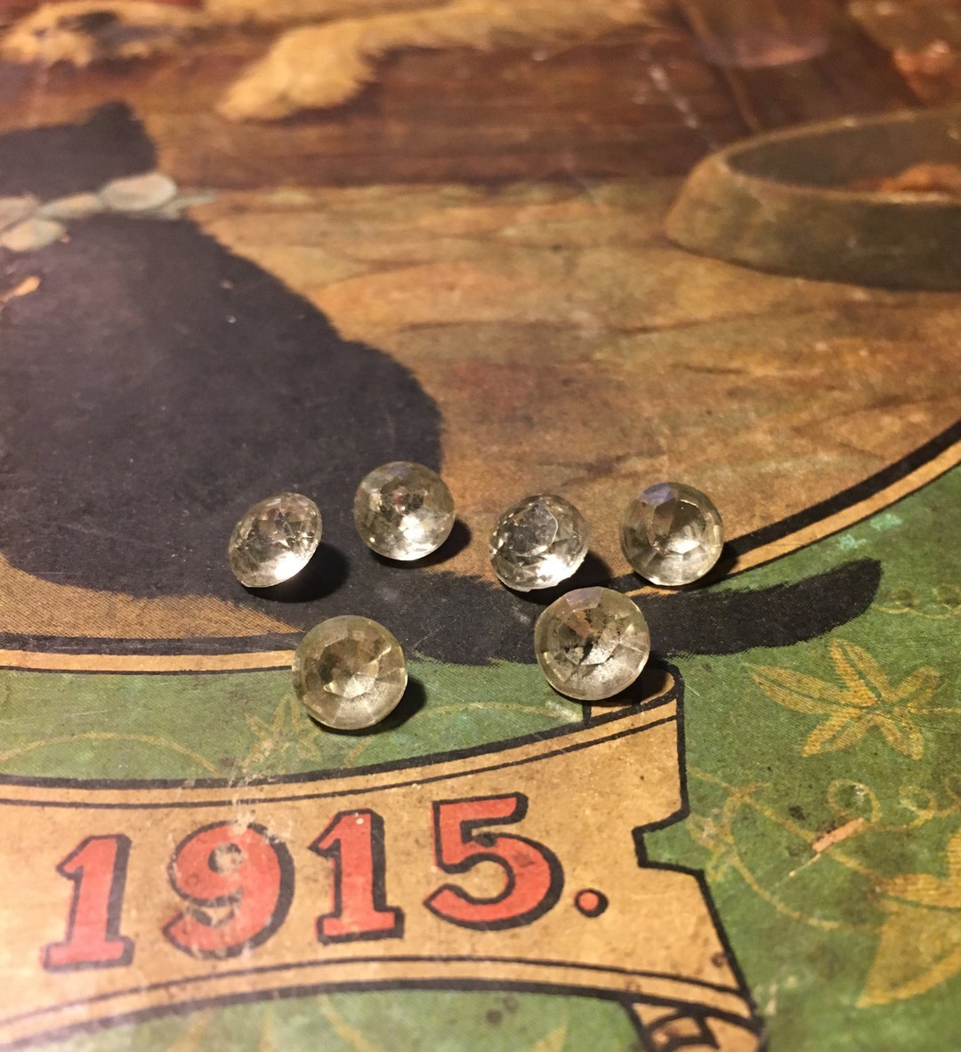 Vintage 7mm Faceted Round Glass Stones - Etsy