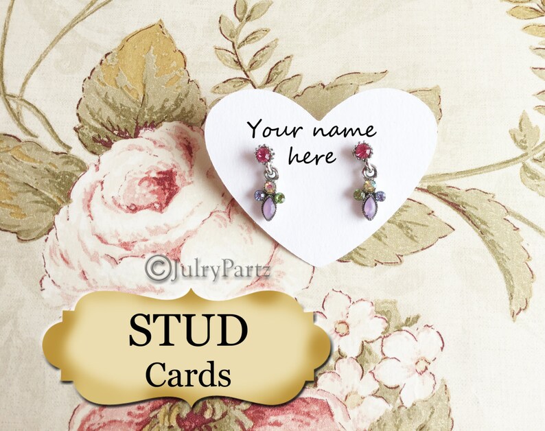 45/72 •2.5 X 2 Heart STUD•EARRING Cards•jewelry Cards•earring Display ...