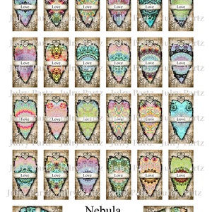 1x2 HEARTS COMBO Pack •1x2 Images •printable Digital Images •gift Tags ...
