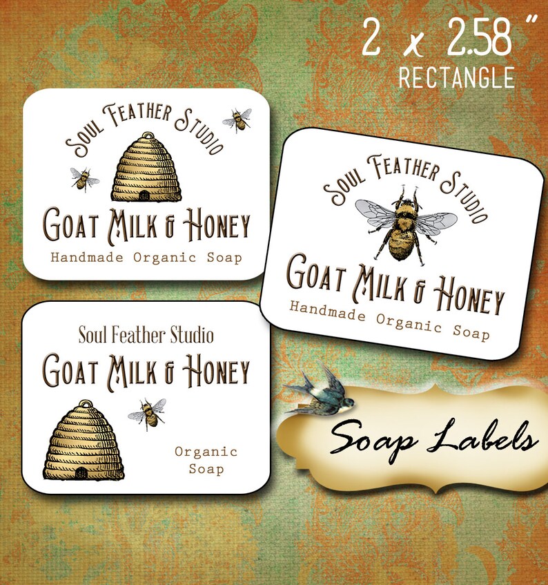 30 HONEY Designstickersrectangle Labelspackage - Etsy