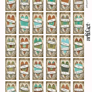 1x2 HEARTS COMBO Pack •1x2 Images •printable Digital Images •gift Tags ...