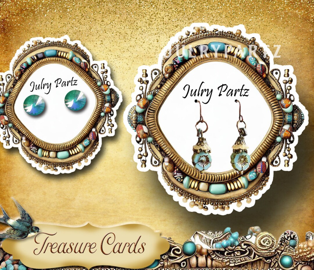 TREASURE #16 Cards • Designer Card Collection • Custom Tags • Earring ...