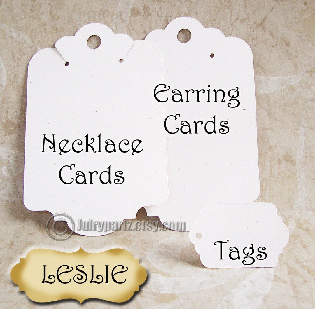 LESLIE• Earring Card and Tag Set• Jewelry Cards• Earring Display ...