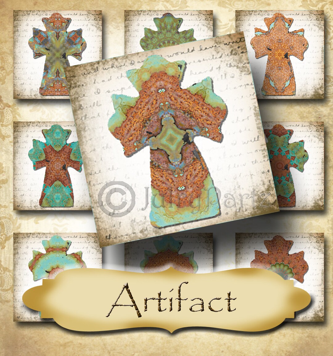 Artifact•1x1 Cross Images•printable Digital Images•cards•gift Tags ...
